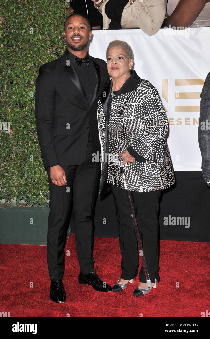 Michael B. Jordan (L) and Donna Jordan at The 49th NAACP Image Awards ...
