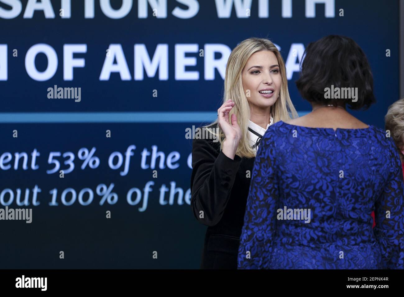 Ivanka Trump speaks at the 'Conversation with Women of America' meeting ...