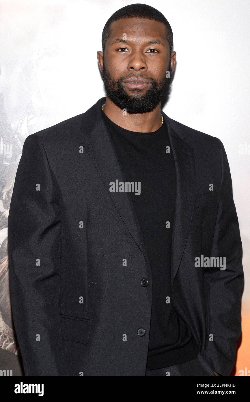 Actor Trevante Rhodes attends the world premiere of '12 Strong' at Jazz ...