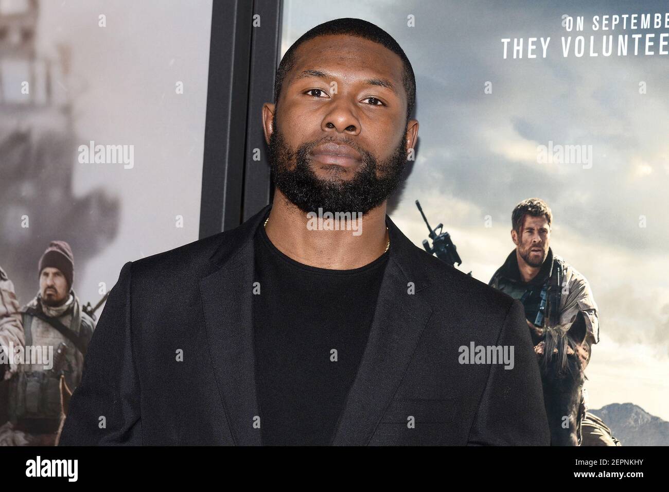 Actor Trevante Rhodes attends the world premiere of '12 Strong' at Jazz ...