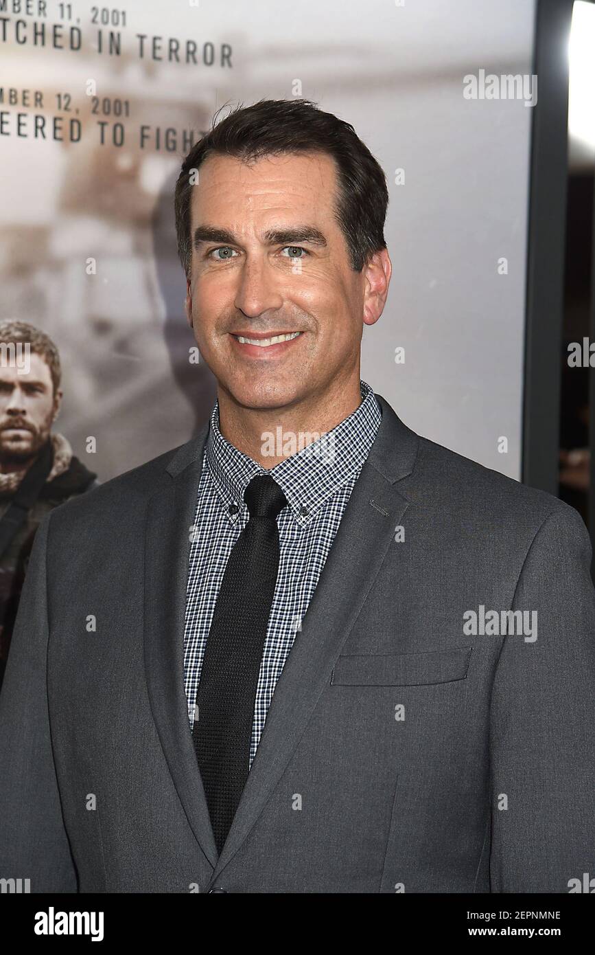 actor Rob Riggle attends the "12 Strong" World Premiere on January 16 ...