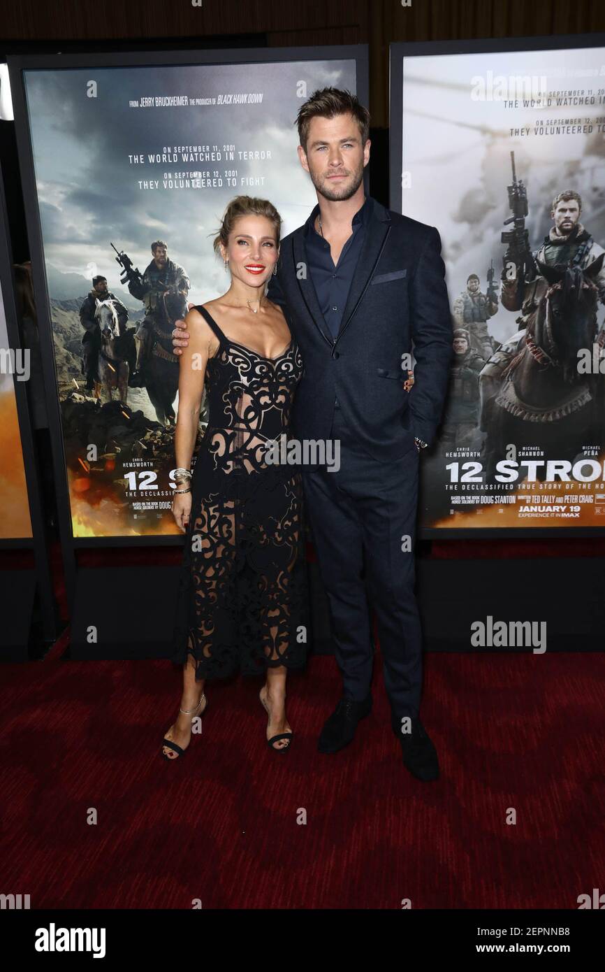 Chris Hemsworth, Elsa Pataky attends the 12 STRONG New York Premiere ...