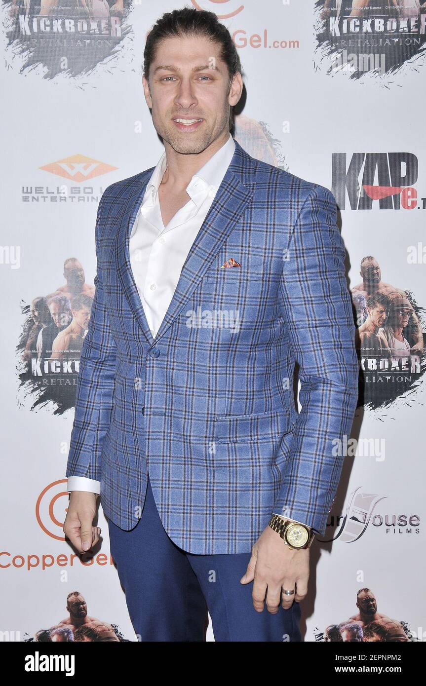 Alain Moussi arrives at the "Kickboxer: Retaliation" Premiere held at ...