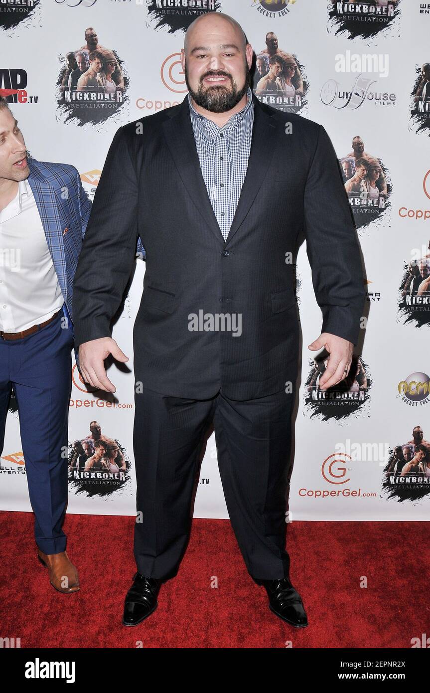Brian Shaw arrives at the "Kickboxer: Retaliation" Premiere held at the ...