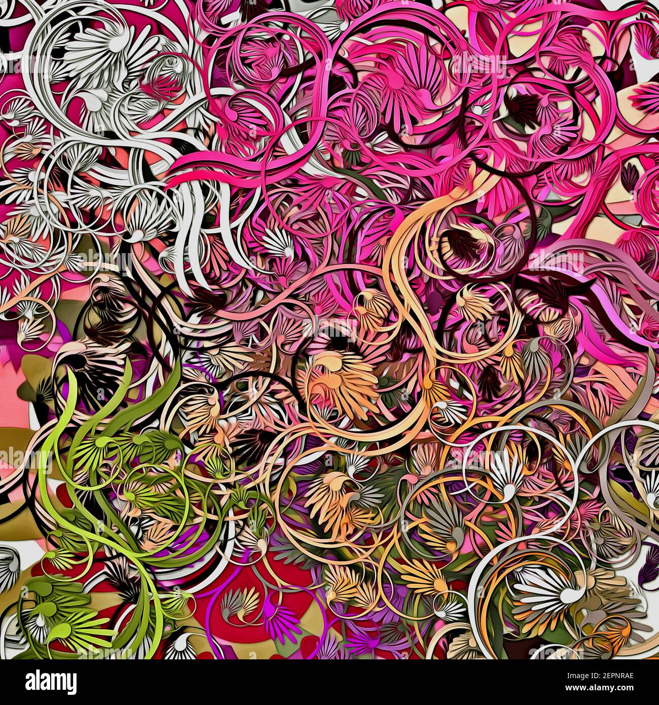 Strokes and stains of colored paint with brushes of different sizes and shapes. Psychedelic ...