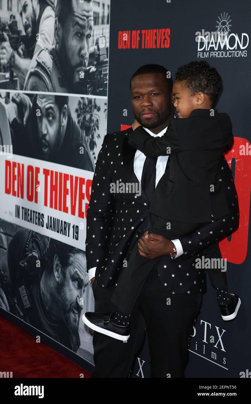 Curtis Jackson "50 Cent", Sire Jackson at the STX Films "Den Of Thieves ...