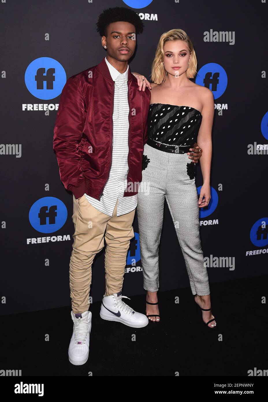 HOLLYWOOD, CA - JANUARY 18: Aubrey Joseph and Olivia Holt at the ...