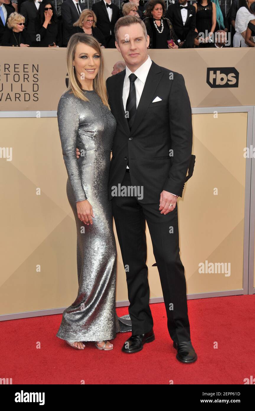 Natalie Zea and Travis Schuldt arrives at the 24th annual Screen Actors ...