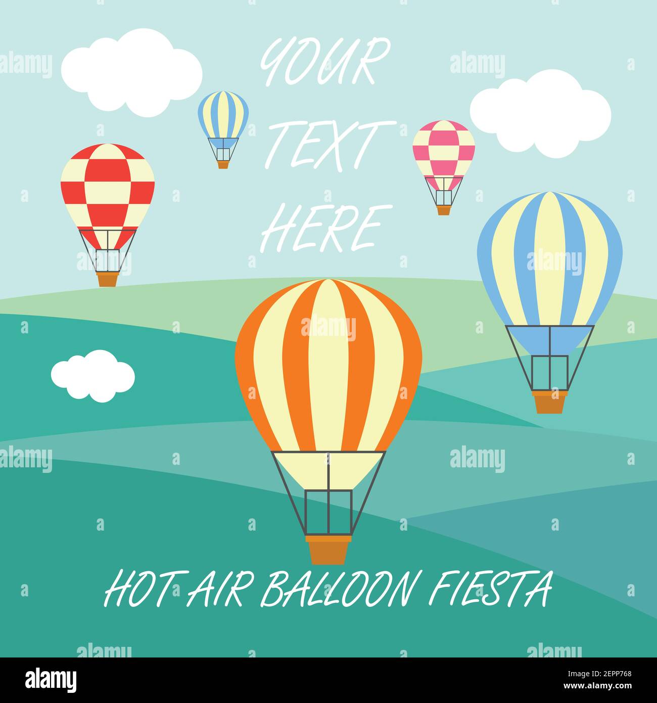 hot air balloon festival fiesta banner. poster with text space for your ...