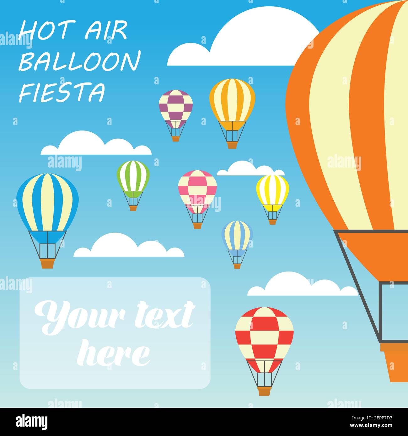hot air balloon festival fiesta banner. poster with text space for your ...