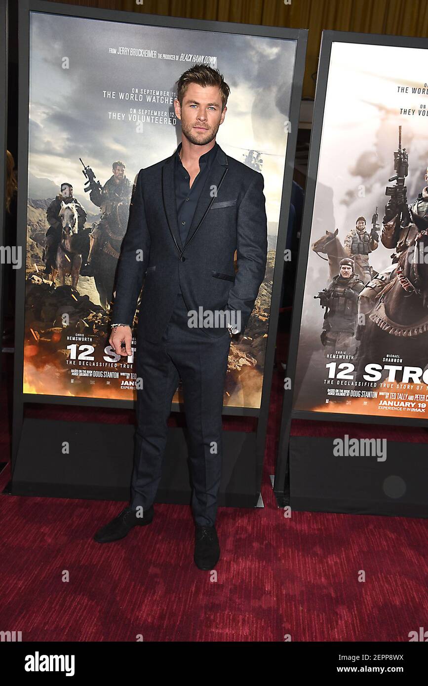 actor Chris Hemsworth attend the "12 Strong" World Premiere on January ...