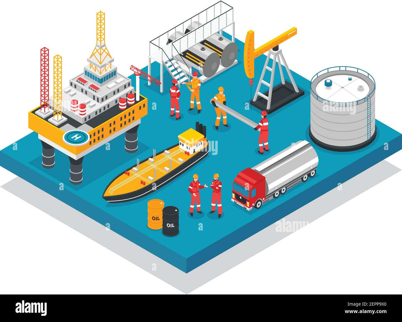Oil gas industry jack-up drilling rig offshore platform facility ...