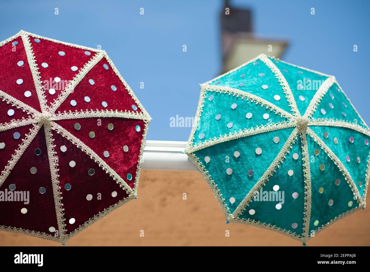 Colourful indian umbrellas hi-res stock photography and images - Alamy