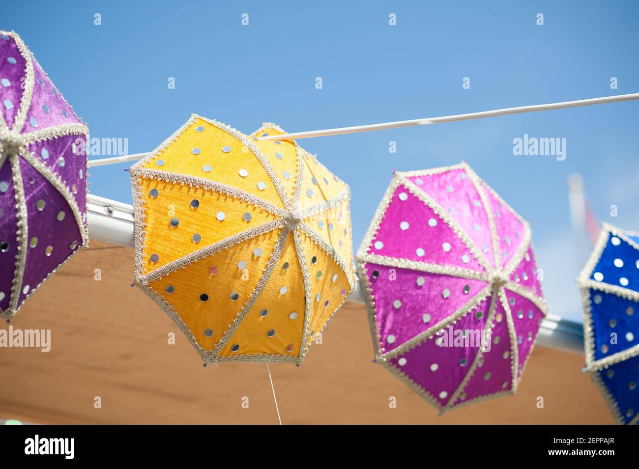 Decorative indian umbrella hi-res stock photography and images - Alamy