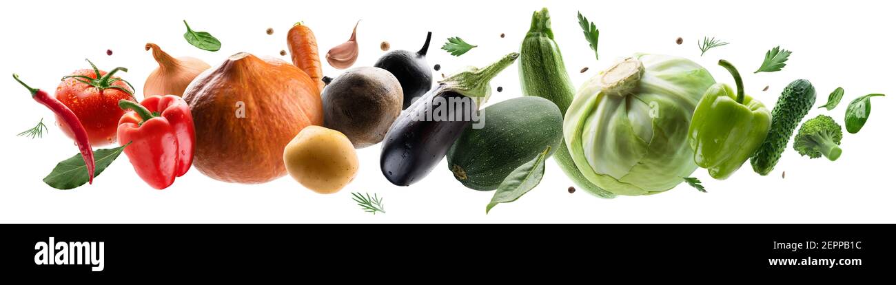 Large set of isolated vegetables on a white background Stock Photo - Alamy