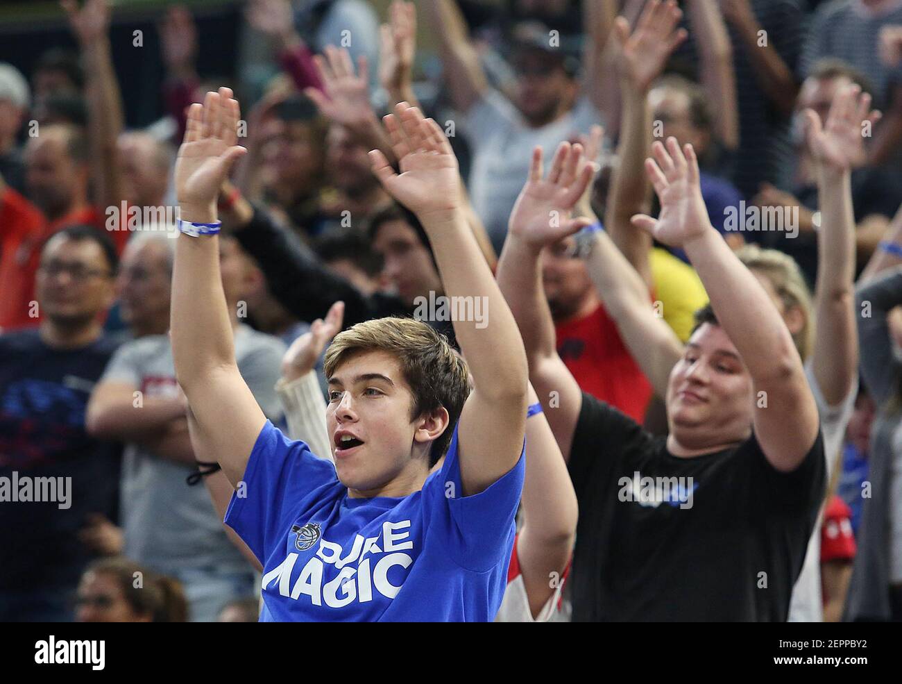 Orlando Magic fans cheer during a game against the Sacramento Kings on ...