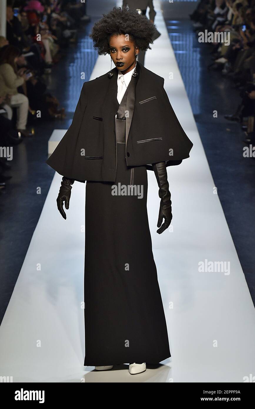 Model Crystal Noreiga walks on the runway during the Jean Paul Gaultier ...