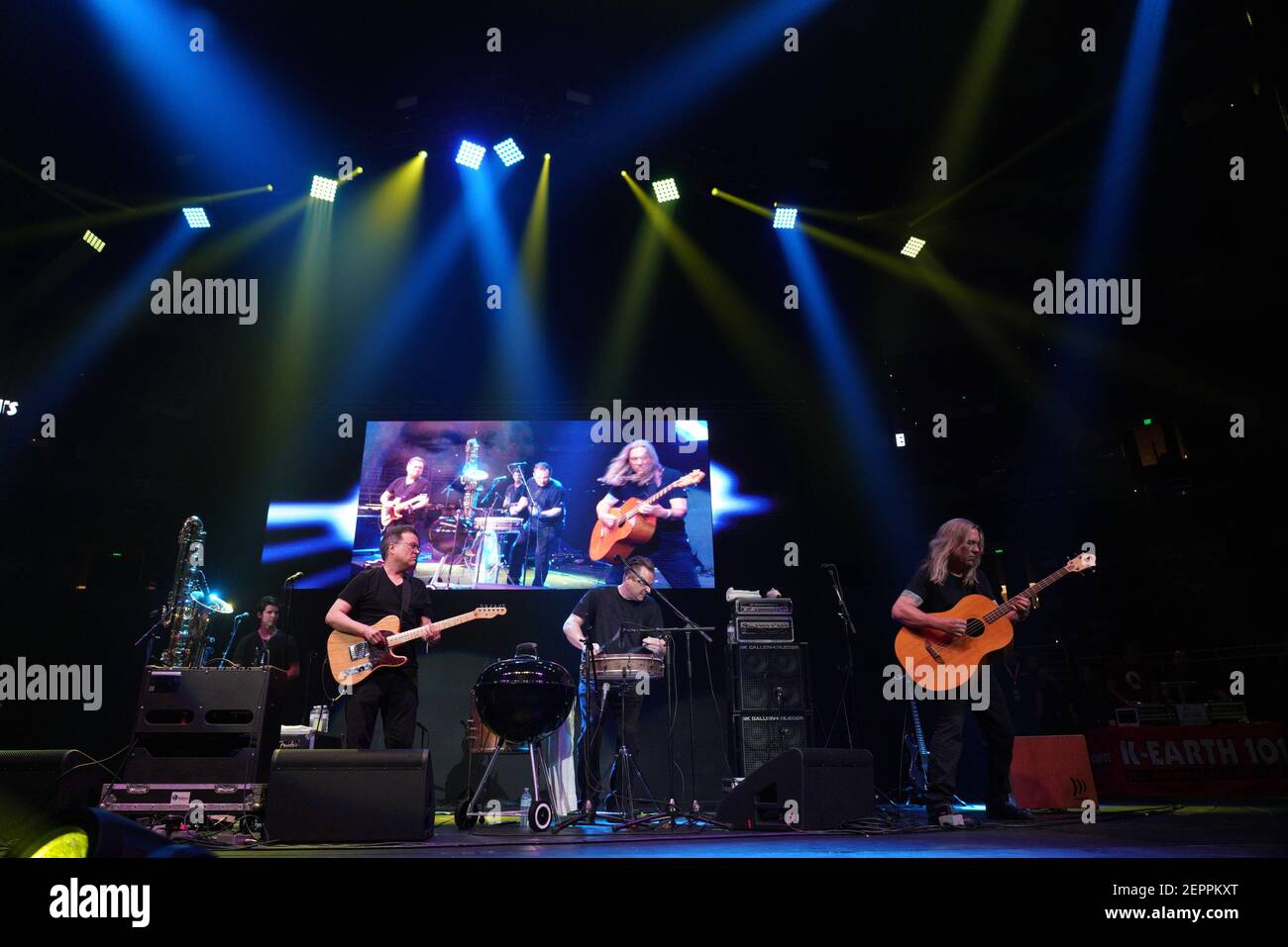 Gordon Gano, Brian Ritchie, and John Sparrow of Violent Femmes perform ...