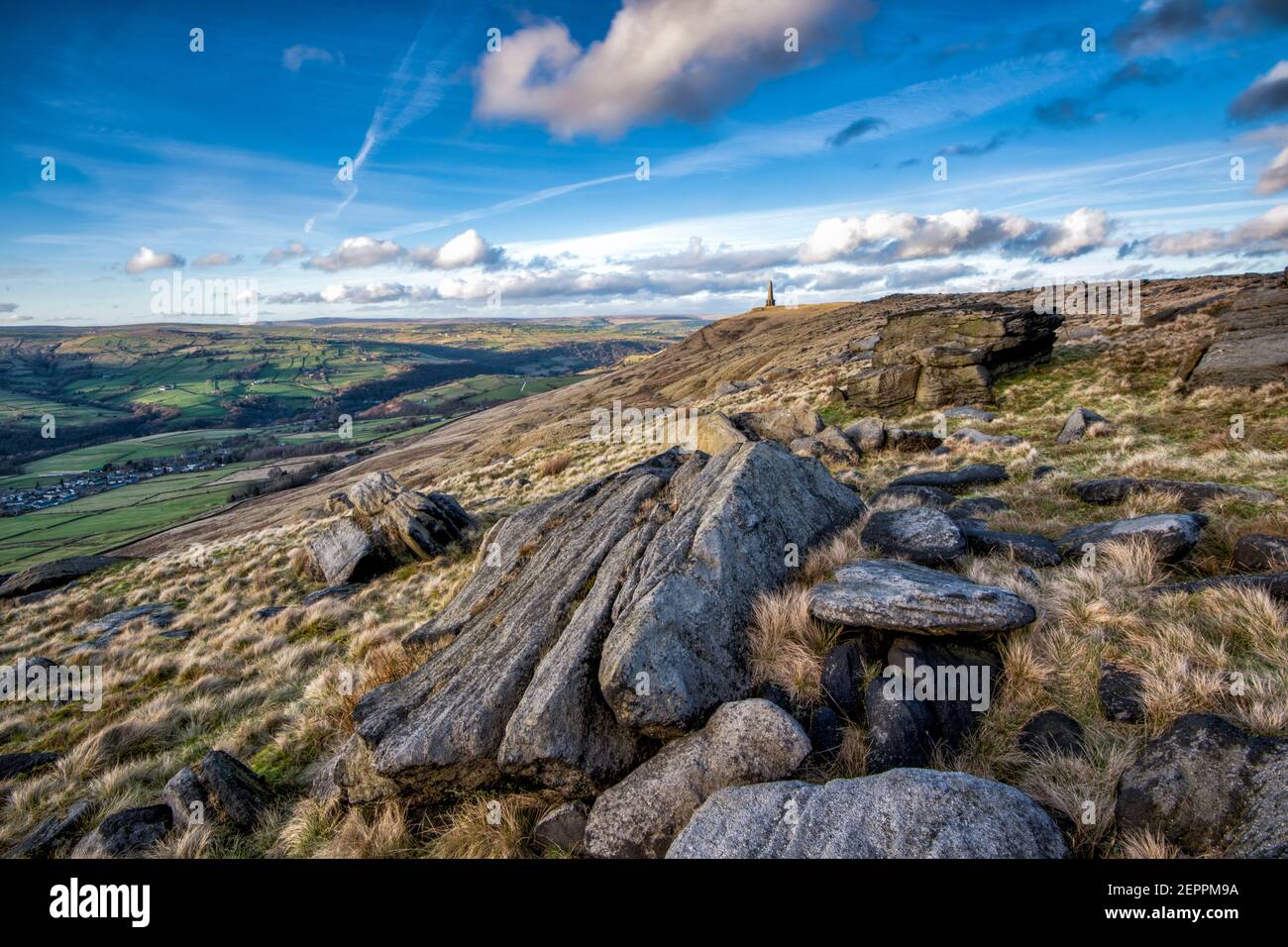 landscape scenery around halifax in calderdale, west yorkshire. part of ...