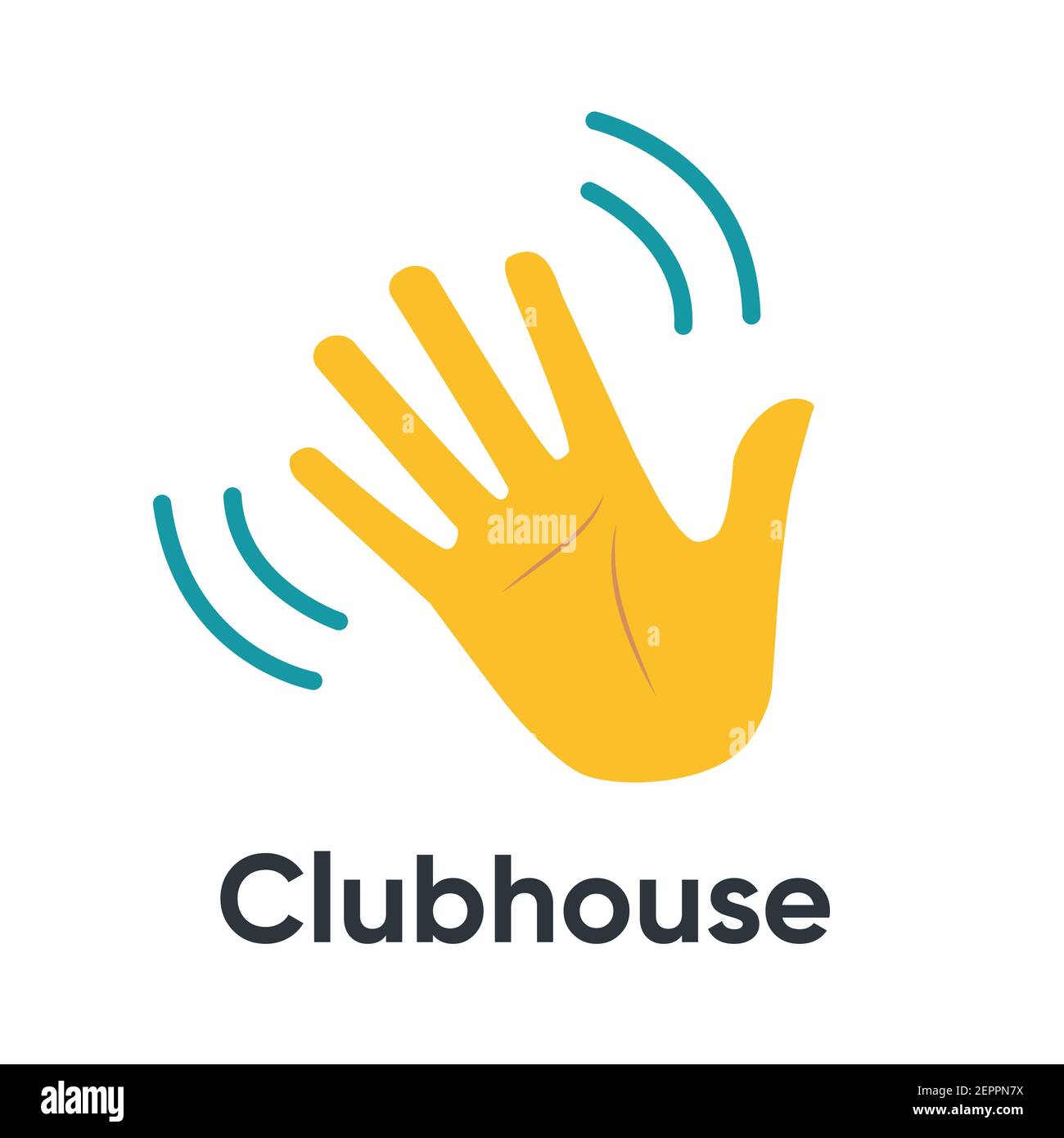 Hand palm icon for invite in Clubhouse. Black silhouette on white ...