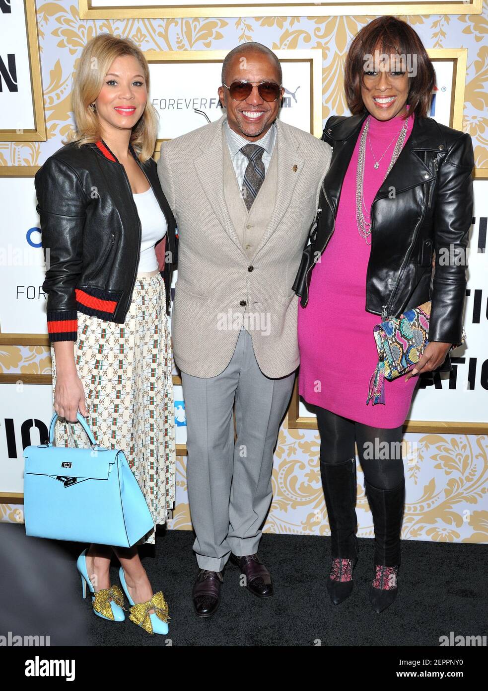 TVV journalist Gayle King (R), Erica (L) and Kevin (C) attend Roc ...
