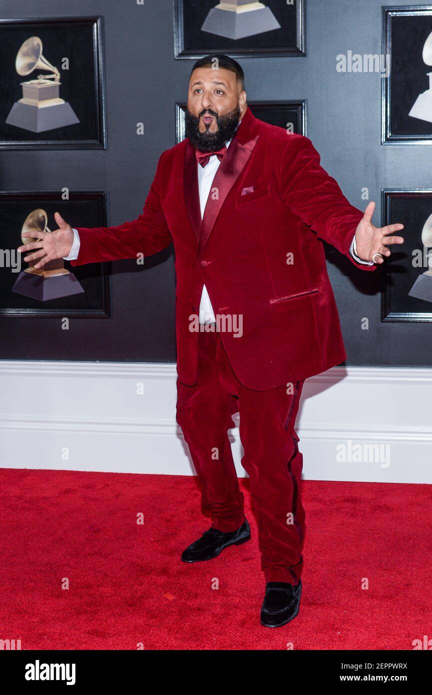 DJ Khaled arrives at the 60th Annual GRAMMY Awards red carpet at ...