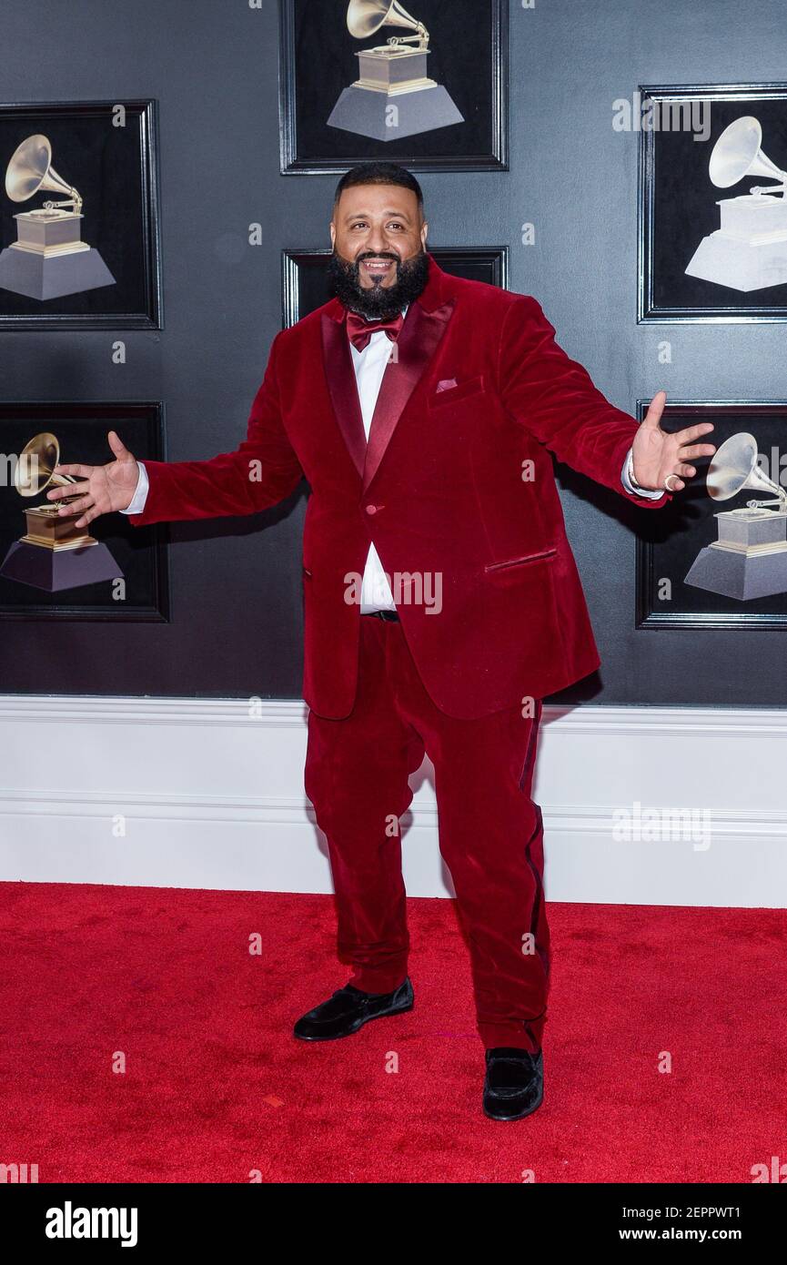 DJ Khaled arrives at the 60th Annual GRAMMY Awards red carpet at ...