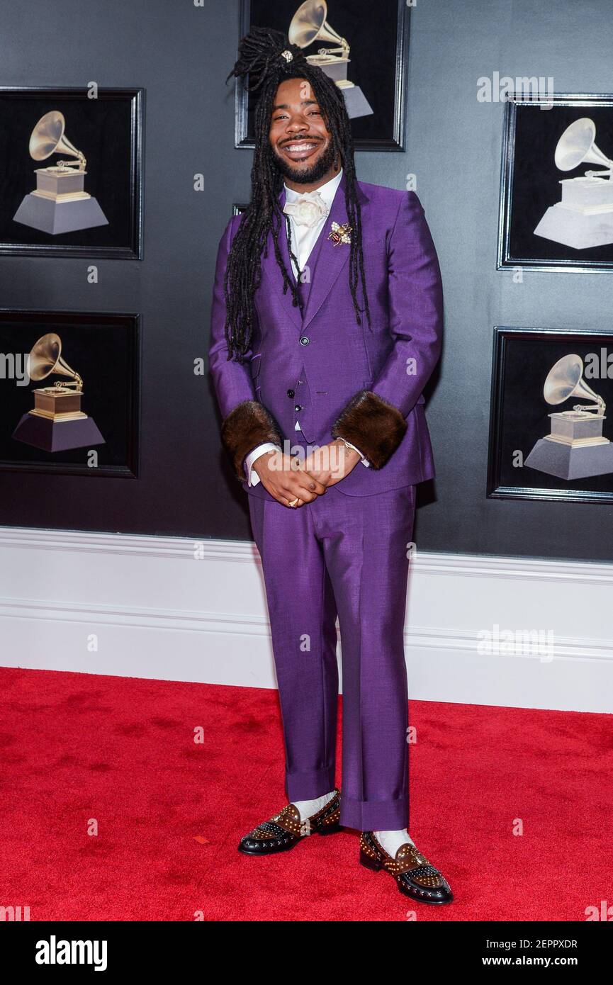 Dram arrives at the 60th Annual GRAMMY Awards red carpet at Madison ...