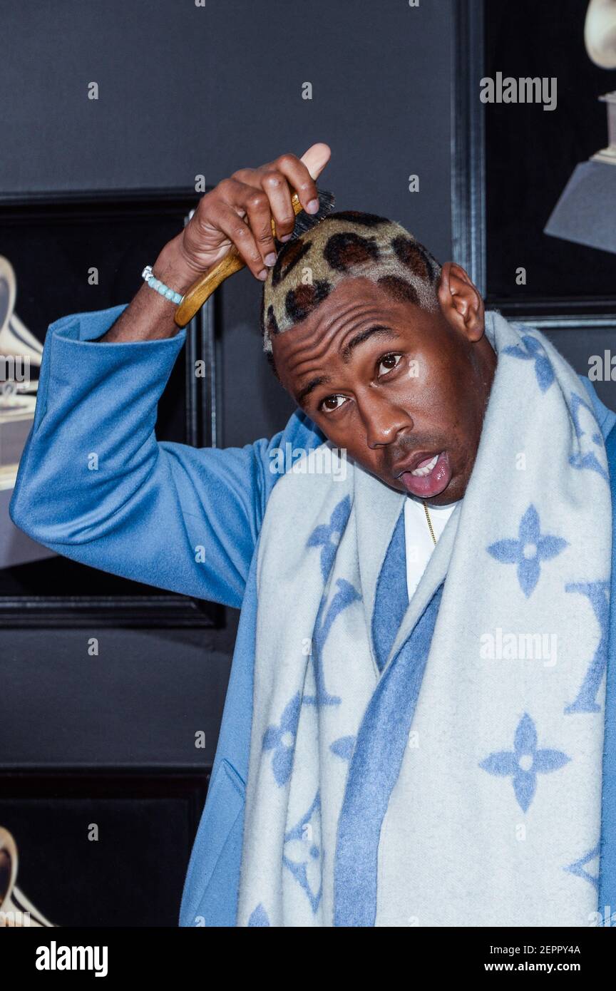 Tyler The Creator arrives at the 60th Annual GRAMMY Awards red carpet ...