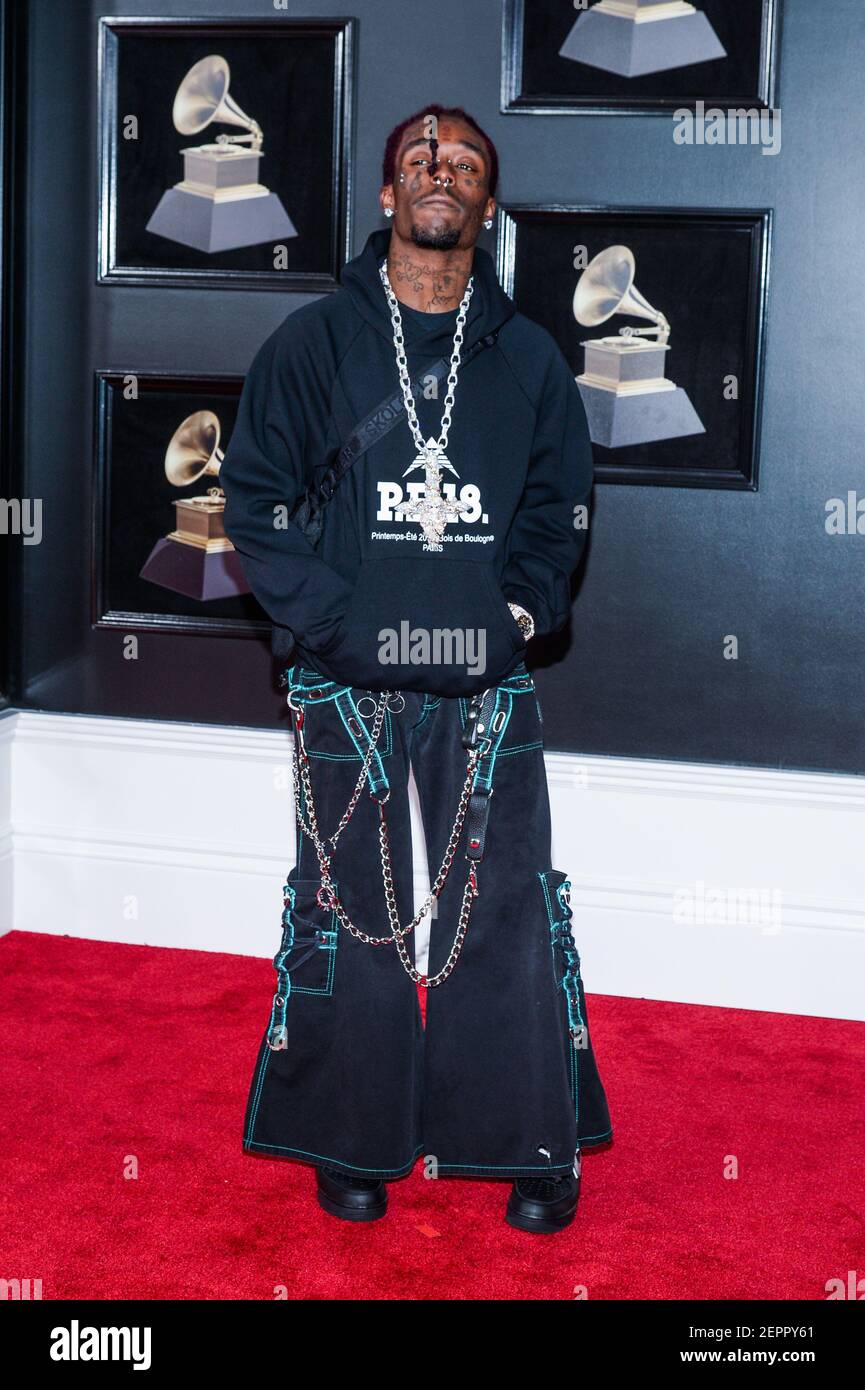 Lil Uzi Vert arrives at the 60th Annual GRAMMY Awards red carpet at ...