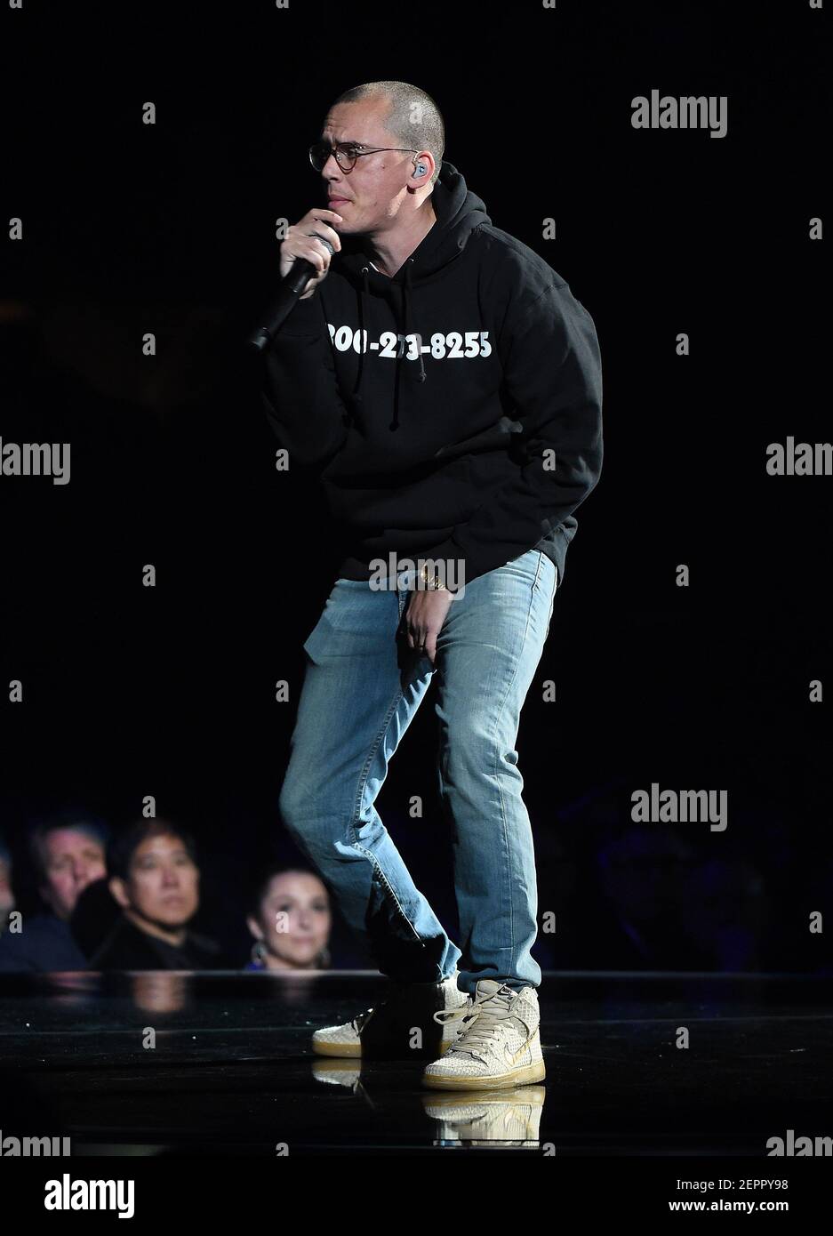 NEW YORK - JANUARY 28: Logic appears on the 60th Annual Grammy Awards ...