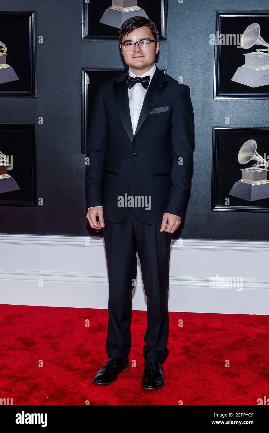 Tommy English arrives at the 60th Annual GRAMMY Awards red carpet at ...