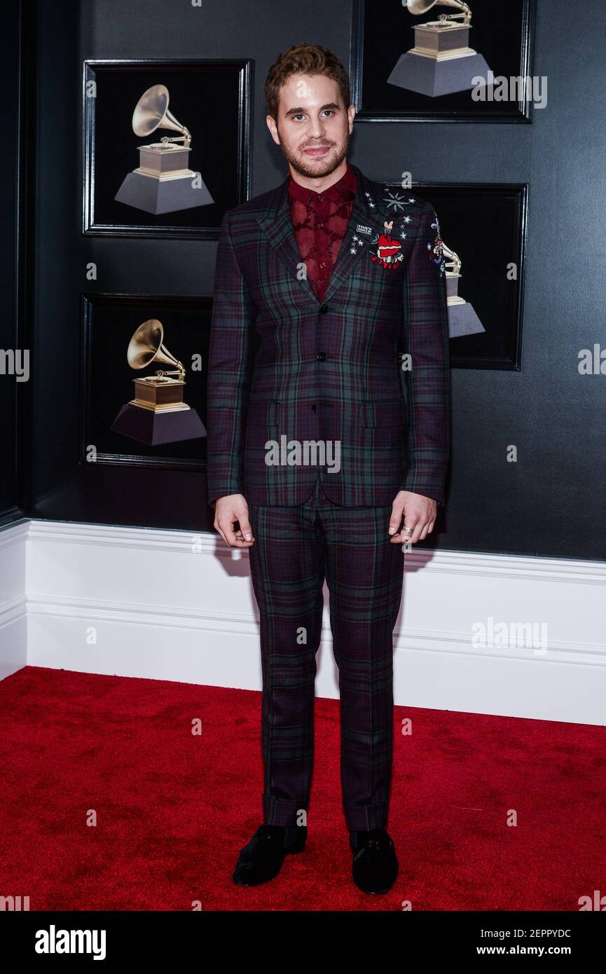 Ben Platt arrives at the 60th Annual GRAMMY Awards red carpet at ...
