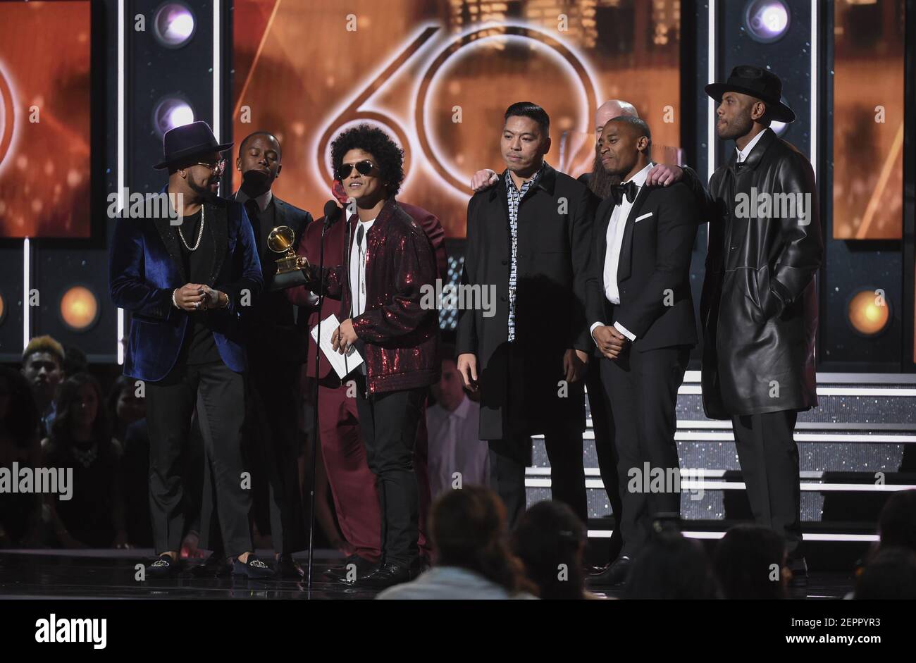 NEW YORK - JANUARY 28: Bruno Mars appears on the 60th Annual Grammy ...