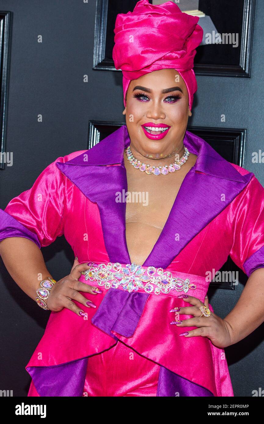 Patrick Starr arrives at the 60th Annual GRAMMY Awards red carpet at ...