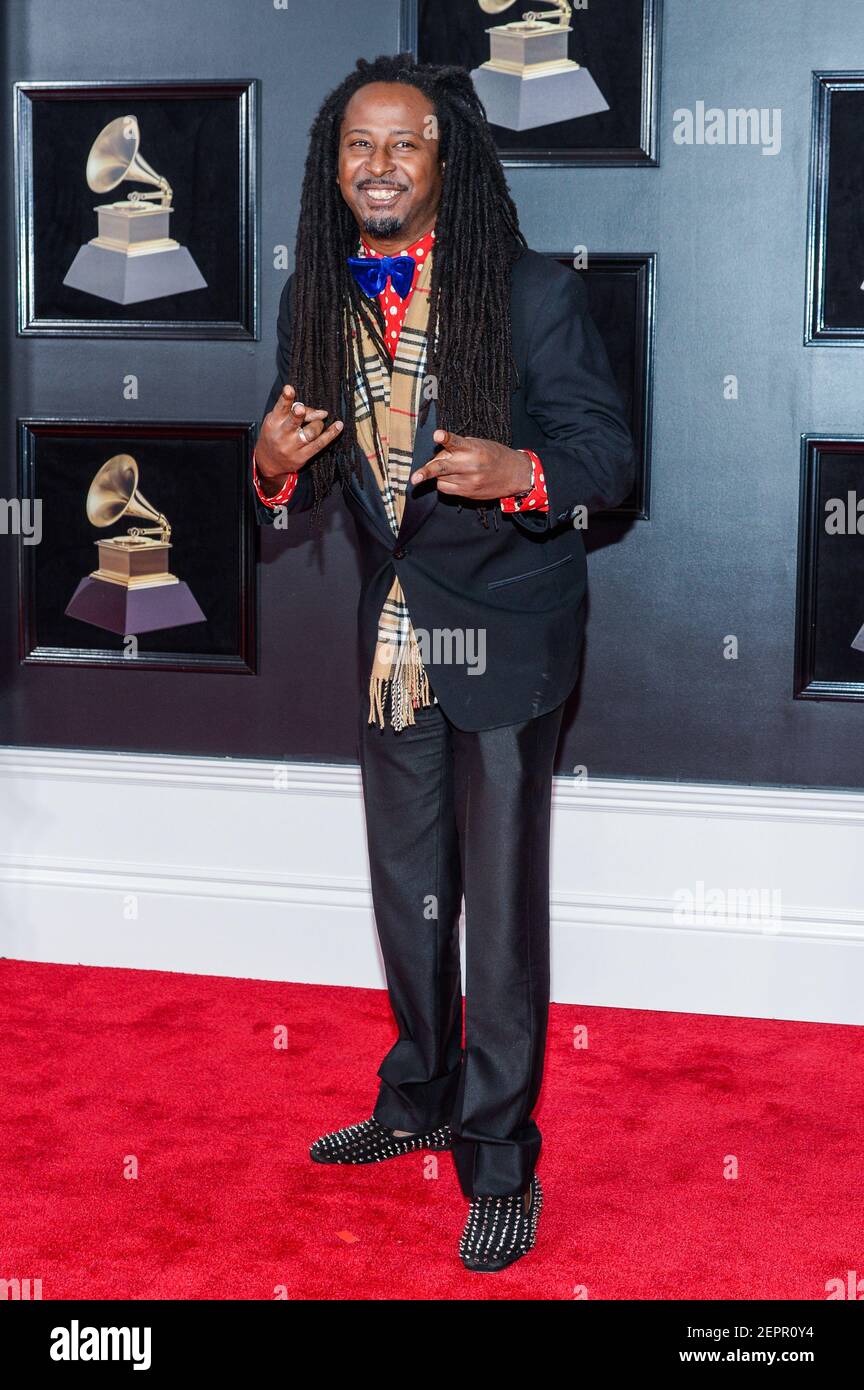 Allen Forrest arrives at the 60th Annual GRAMMY Awards red carpet at ...