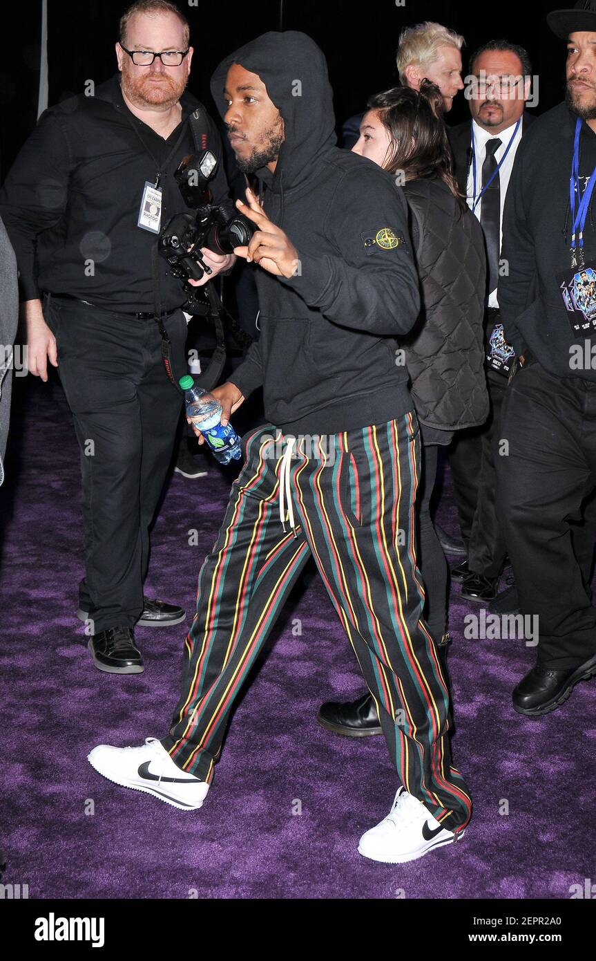 Kendrick Lamar arrives at the Marvel Studios' "Black Panther" Los ...