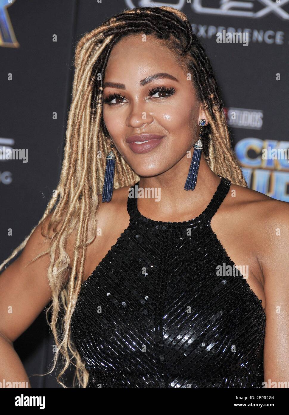 Meagan Good arrives at the Marvel Studios' "Black Panther" Los Angeles ...