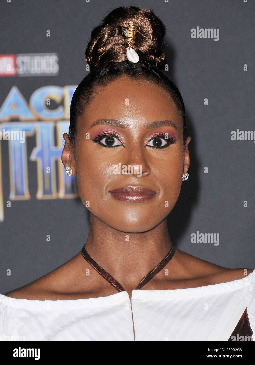 Issa Rae arrives at the Marvel Studios' "Black Panther" Los Angeles ...