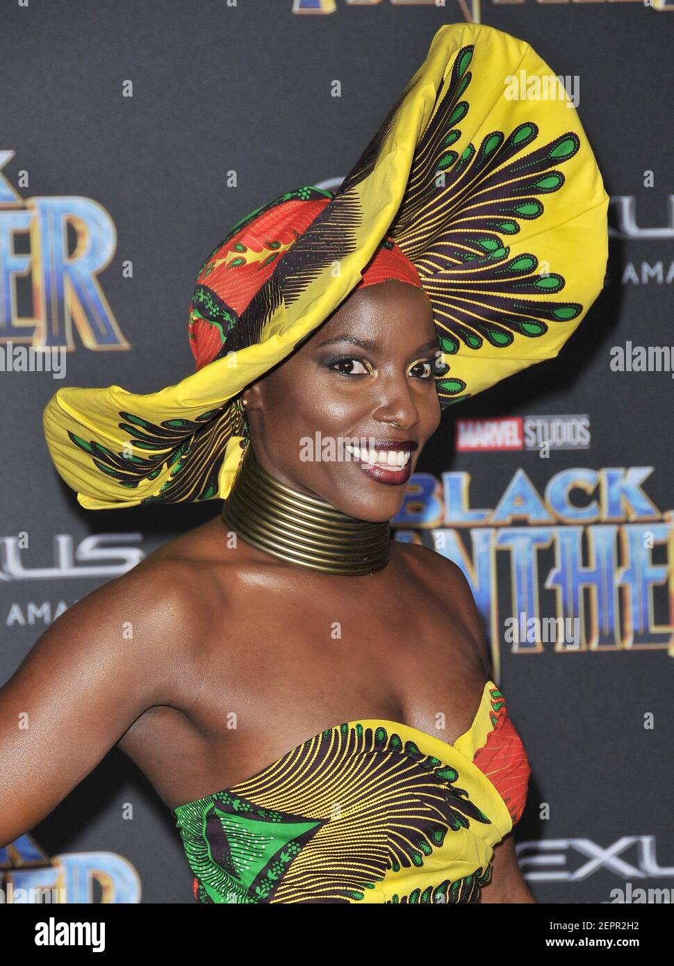 Janeshia Adams-Ginyard arrives at the Marvel Studios' "Black Panther ...