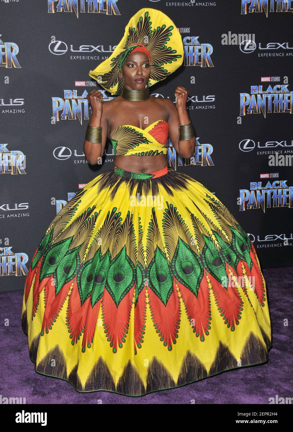 Janeshia Adams-Ginyard arrives at the Marvel Studios' "Black Panther ...