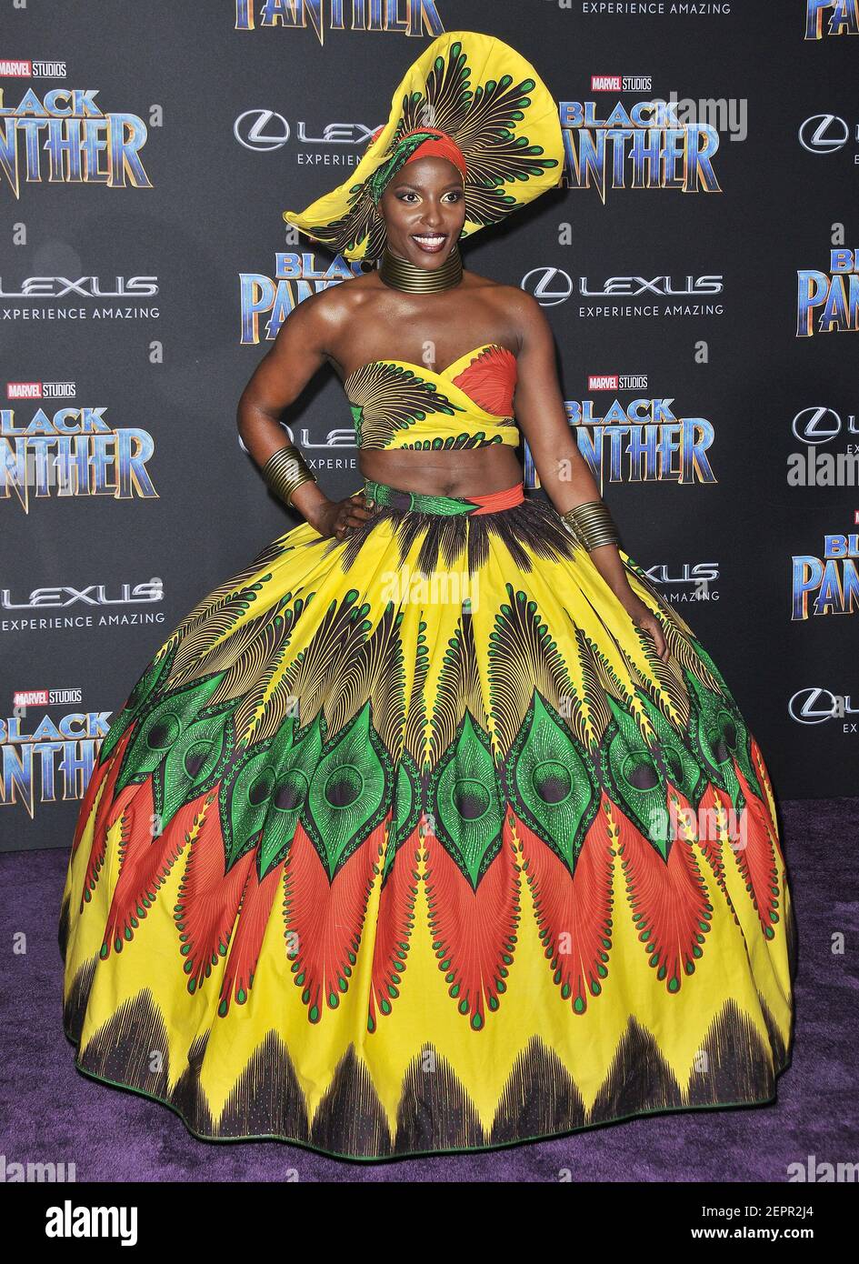 Janeshia Adams-Ginyard arrives at the Marvel Studios' "Black Panther ...
