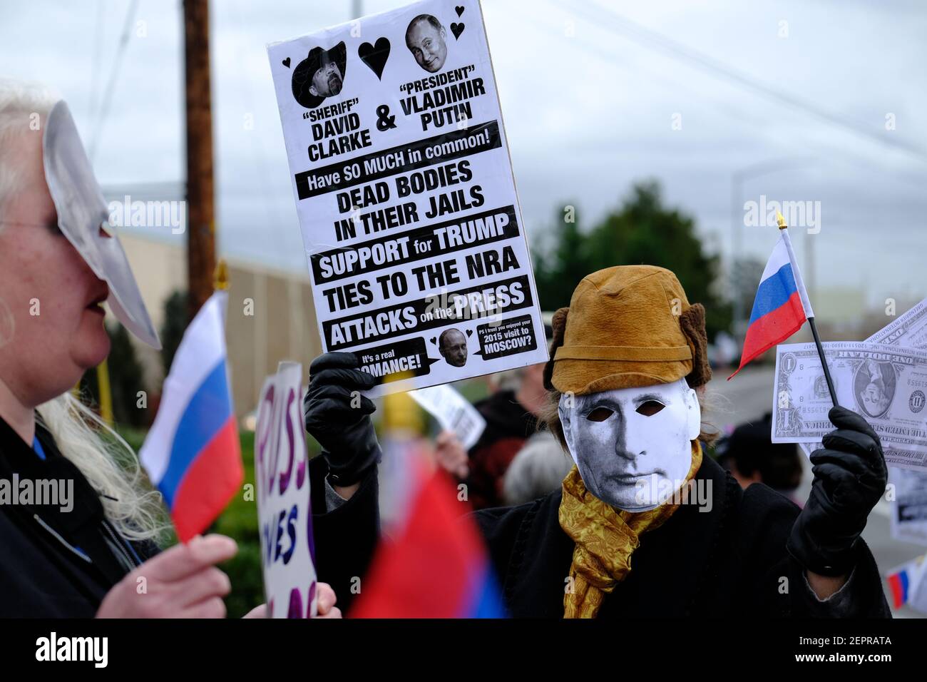 Protesters gather to demonstrate against Oregon Liberty Alliance's ...