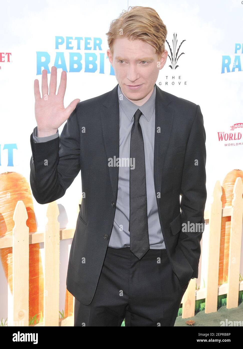 Domhnall Gleeson arrives at the "Peter Rabbit" Los Angeles Premiere ...