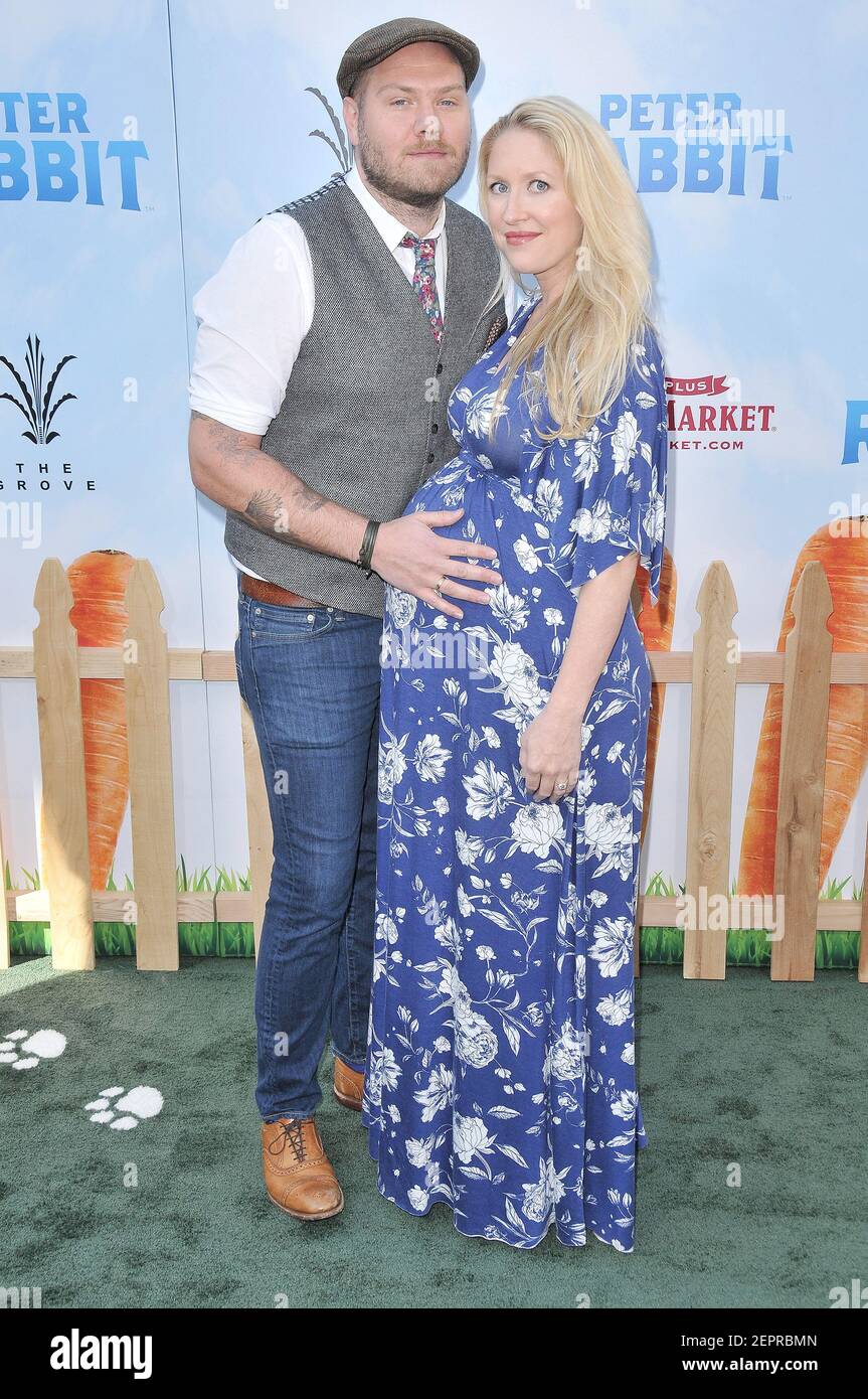 (L-R) Dominic Lewis and Erin Lewis arrives at the "Peter Rabbit" Los ...