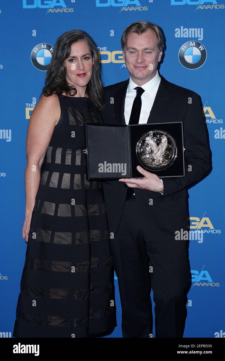 Director Christopher Nolan (R), recipient of the Nomination Medallion ...