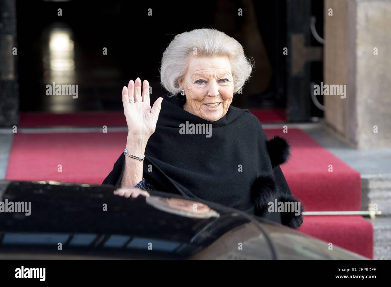 Princess Beatrix leaving the Royal Palace after the celebration of ...