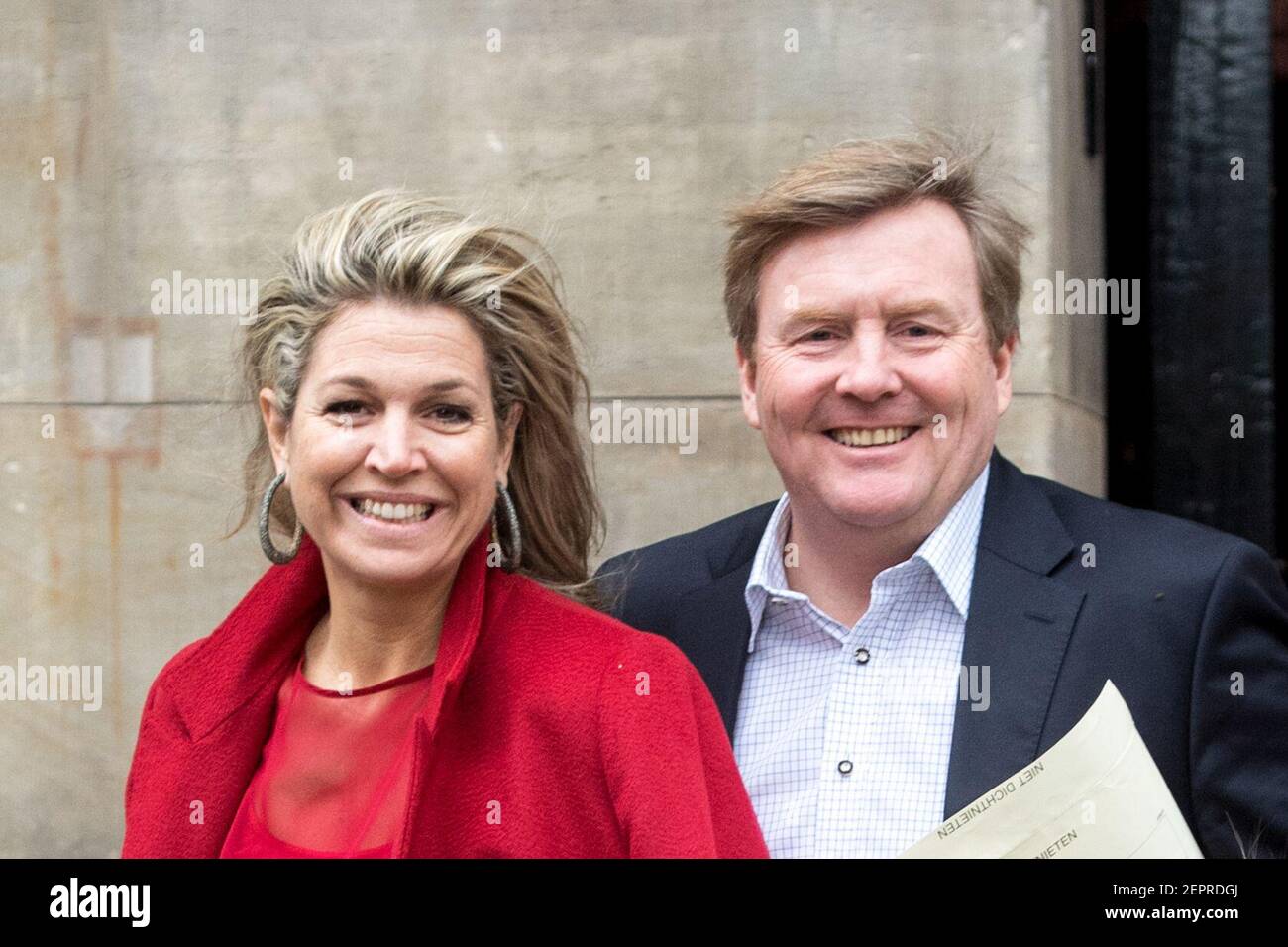 King Willem-Alexander and Queen Maxima leaving the Royal Palace after ...
