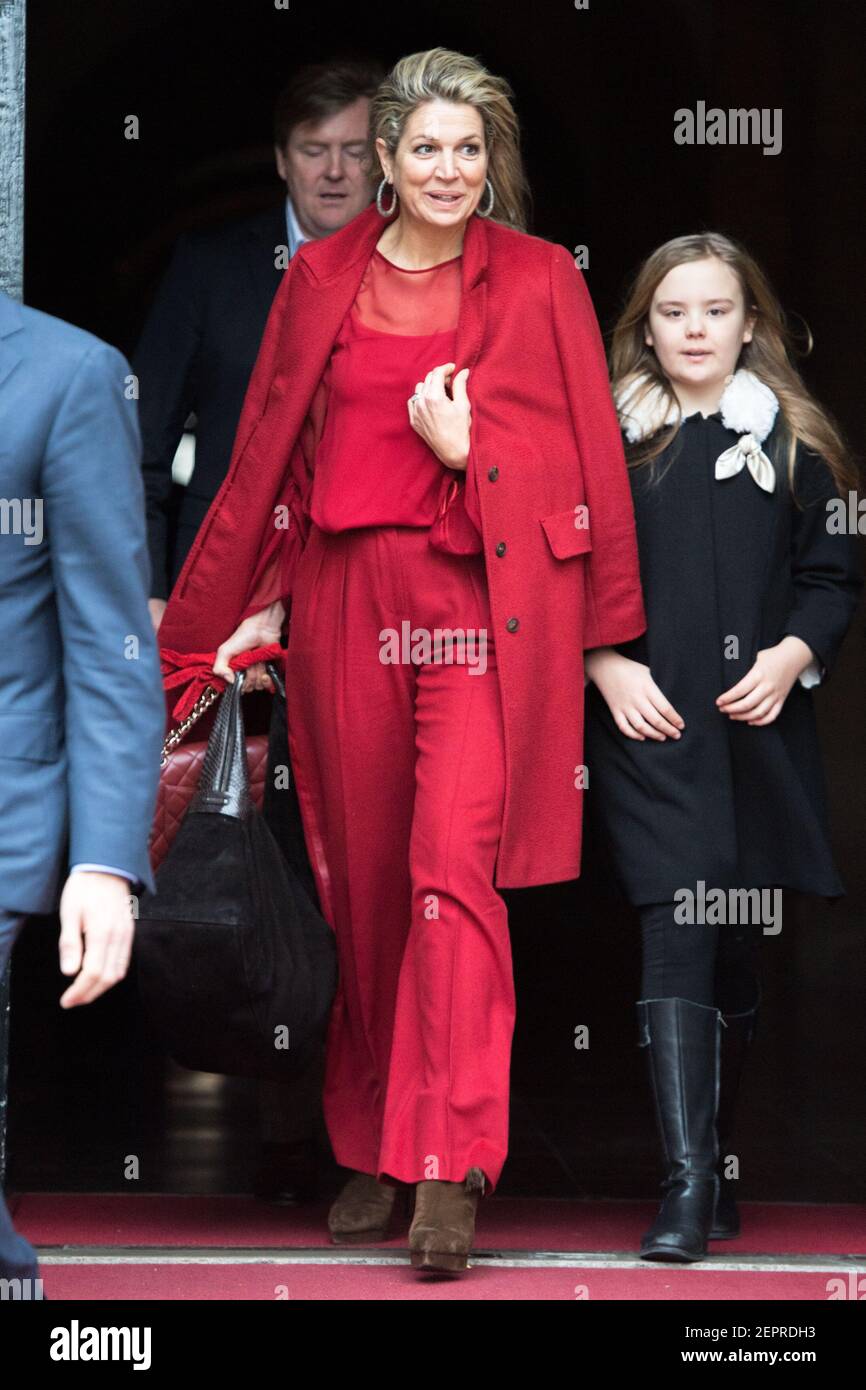 Queen Maxima and Princess Ariane leaving the Royal Palace after the ...