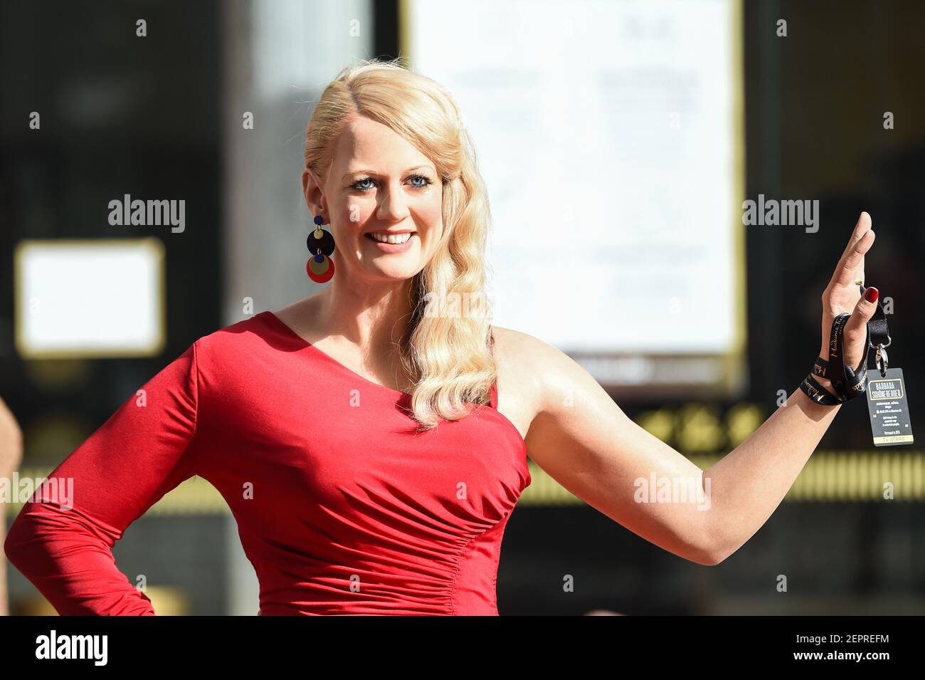 Berlin, Germany. 25th Feb, 2021. Barbara Schöneberger as a wax figure ...